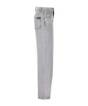 Fabiana Filippi Water-marbled Denim Pants - Gray