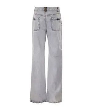 Fabiana Filippi Water-marbled Denim Pants - Gray