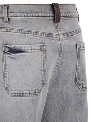 Fabiana Filippi Water-marbled Denim Pants - Gray