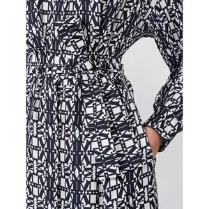 Max Mara Esploso Graphic Print Long Sleeve Shirt Dress