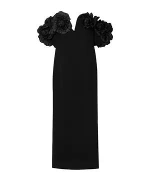 Oscar De La Renta Off-the-shoulder Embellished Midi Dress