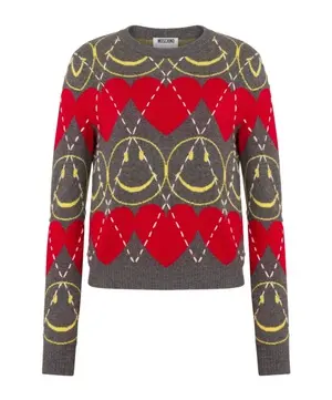 Moschino Smiley & Heart Wool-blend Pullover