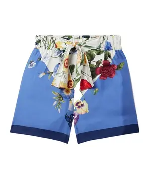 Oscar De La Renta Floral-print Silk Twill Shorts