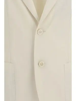 LARDINI Single-breasted Patch-pocket Blazer - White