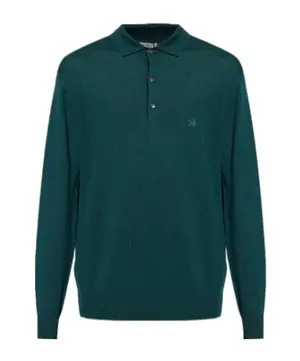 Etro Logo Embroidered Knit Polo Shirt