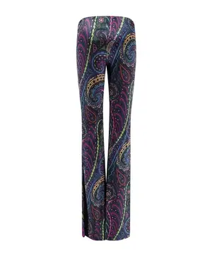 Etro Paisley Print Flared Leg Trousers - Black