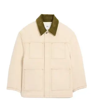 AMI Paris Ami Paris Corduroy Velvet Padded Worker Jacket Nude