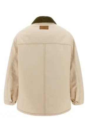 AMI Paris Corduroy Velvet Padded Worker Jacket - Nude