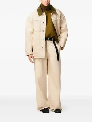 AMI Paris Corduroy Velvet Padded Worker Jacket - Nude