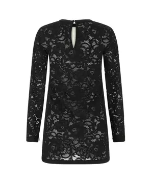 Saint Laurent Lace Frill Detail Dress