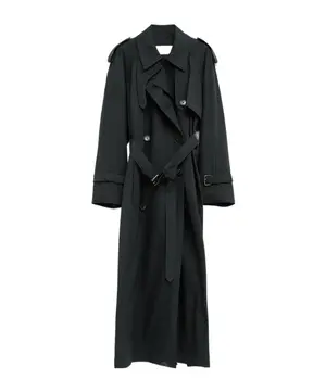 Dries Van Noten Long-sleeved Trench Coat - Black