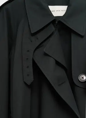 Dries Van Noten Long-sleeved Trench Coat - Black