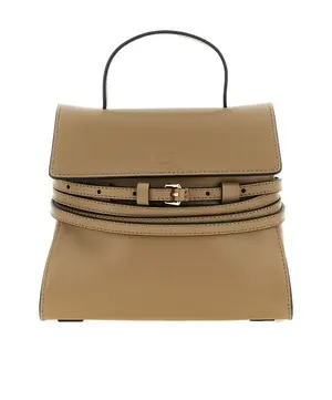 Moschino Tie Me Logo Embossed Tote Bag - Brown