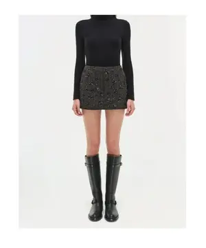 Simkhai Embellished Pinstripe Mini Skirt