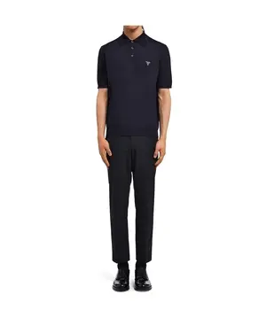 Prada Triangle Logo Short-sleeved Polo Shirt