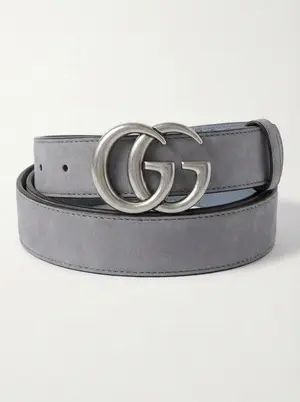 Gucci Gg Marmont Thin Belt - Grey