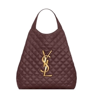Saint Laurent Icare Logo Plaque Quilted Tote Bag