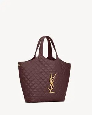Saint Laurent Icare Logo Plaque Quilted Tote Bag