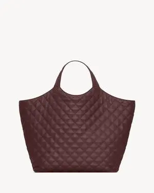 Saint Laurent Icare Logo Plaque Quilted Tote Bag