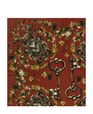 Dolce & Gabbana Printed Silk Scarf - Red