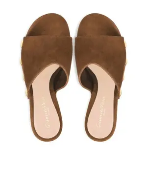 GIANVITO ROSSI Open Toe Wedge Sandals - Brown