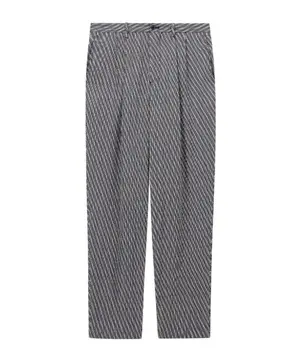 Giorgio Armani Pleated Trousers With Diagonal Stripe Pattern