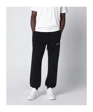 Off-White Logo Printed Drawstring Pants - Black