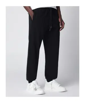 Off-White Logo Printed Drawstring Pants - Black