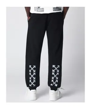 Off-White Logo Printed Drawstring Pants - Black