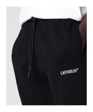 Off-White Logo Printed Drawstring Pants - Black