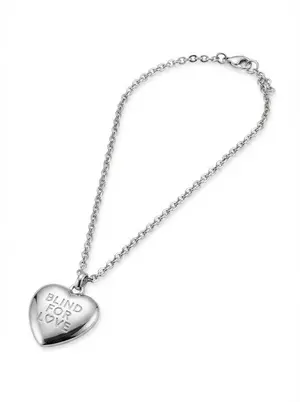 Gucci Blind For Love" Heart Pendant Necklace - Silver