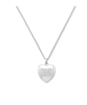 Gucci Blind For Love" Heart Pendant Necklace - Silver