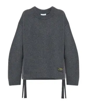 GANNI Logo Patch Oversized Jumper - Phantom Black