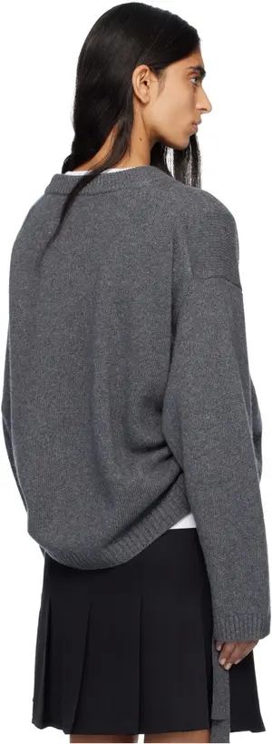 GANNI Logo Patch Oversized Jumper - Phantom Black