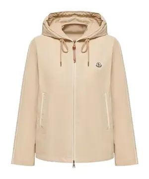 Moncler Sarracenia Zip-up Hooded Jacket - Light Beige