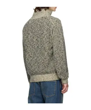 JIL SANDER Long Sleeve Wool Blend Zip-up Sweater