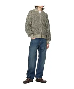 JIL SANDER Long Sleeve Wool Blend Zip-up Sweater