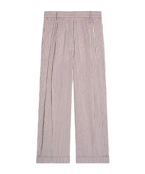 Dries Van Noten High-waisted Pleated Striped Trousers - Brown