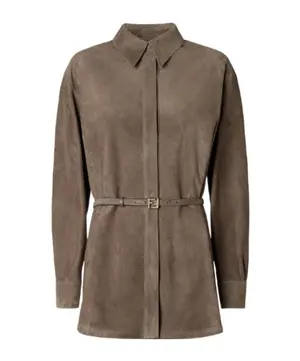 Fendi Suede Oversized Long Sleeve Shirt