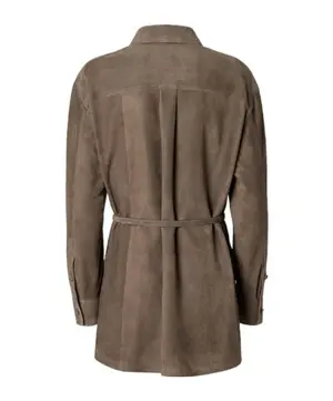 Fendi Suede Oversized Long Sleeve Shirt