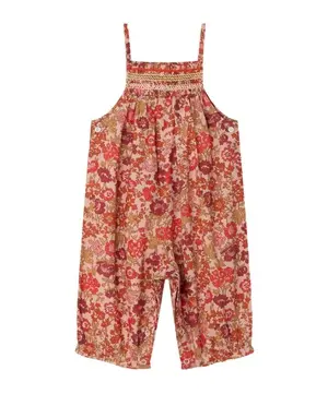 Bonpoint Liberty Fabric Organic Cotton Dungarees - Red