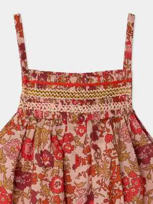 Bonpoint Liberty Fabric Organic Cotton Dungarees - Red