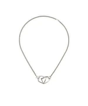Gucci Staffa Sterling Silver Pendant Necklace - White