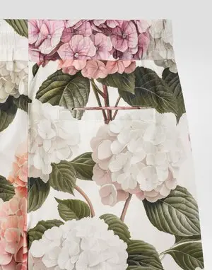 Dolce & Gabbana Hydrangea Print Poplin Trousers - White