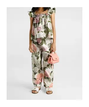Dolce & Gabbana Hydrangea Print Poplin Trousers - White