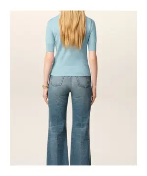 AMI Paris Logo Embroidered Polo Top