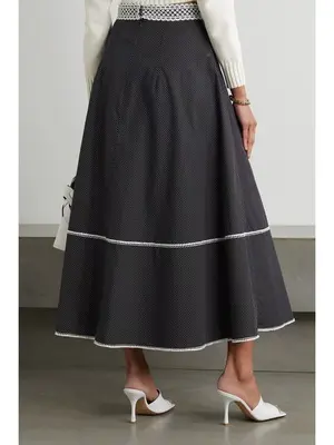 Erdem Mervyn Lace-trimmed Midi Skirt