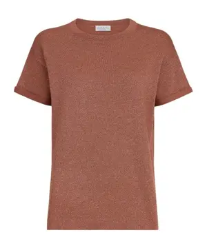 Brunello Cucinelli Short Sleeve Crewneck T-shirt - Firebrick