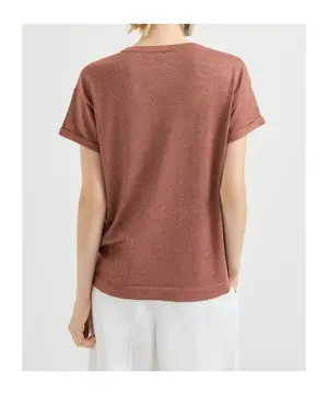 Brunello Cucinelli Short Sleeve Crewneck T-shirt - Firebrick