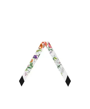 Gucci Printed Twill Neck Bow - White